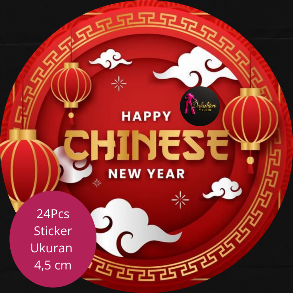 Jual 24pCS STIKER IMLEK LINGKARAN STIKER GONG XI FA CAI TEMPELAN UCAPAN ...