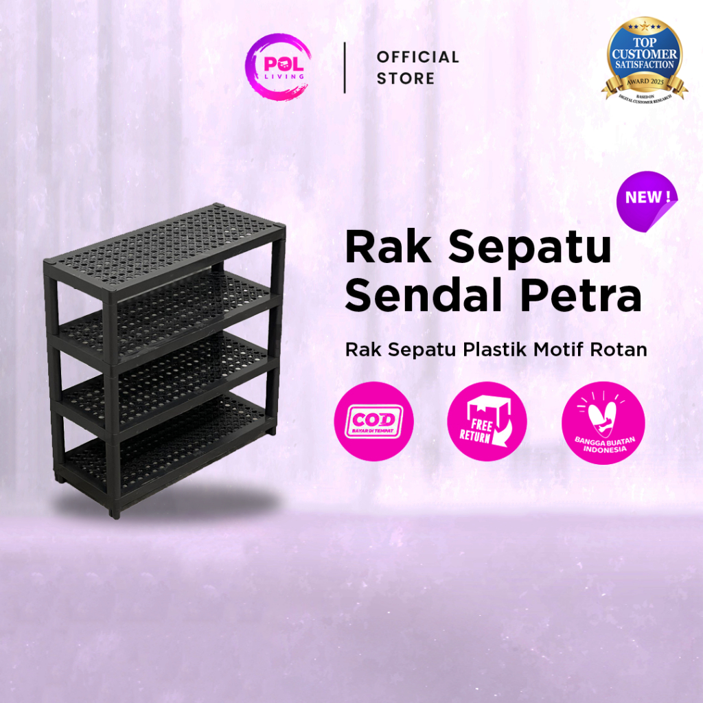 Jual POL - Rak Sepatu Sendal Petra Rotan Plastik | Shopee Indonesia