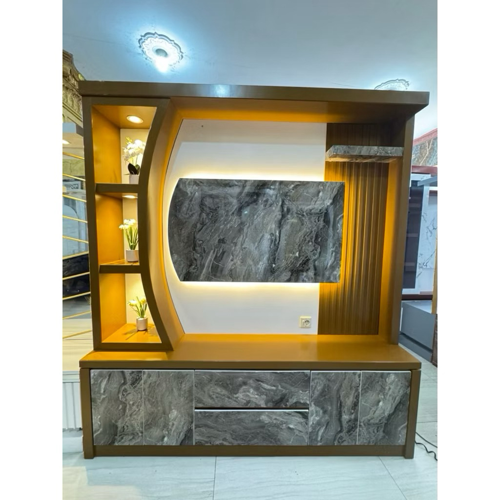Jual Backdrop tv mewah ukuran 2 meter x 2.2 meter bahan pollywood ...