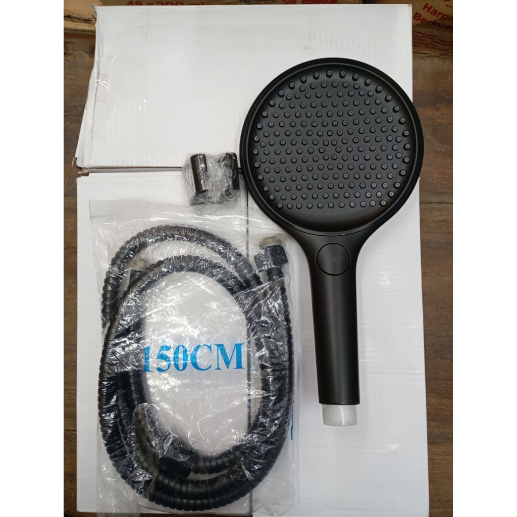 Jual shower mandi warna hitam merk Pill Carlo panjang selang 150cm ...