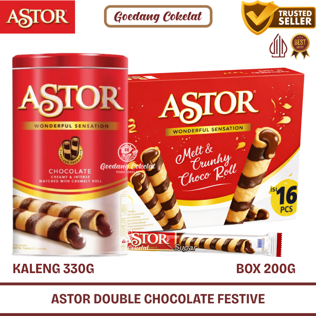Jual Astor Kaleng Wafer Stick Creamy Double Chocolate Kaleng 330g ...