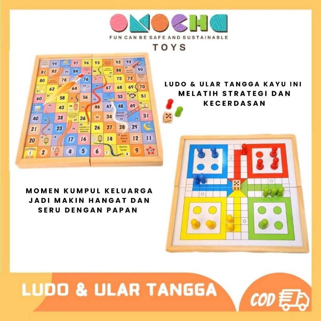 Jual Premium LUDO ULAR TANGGA Kayu Kotak Besar Premium Mainan Bersama ...
