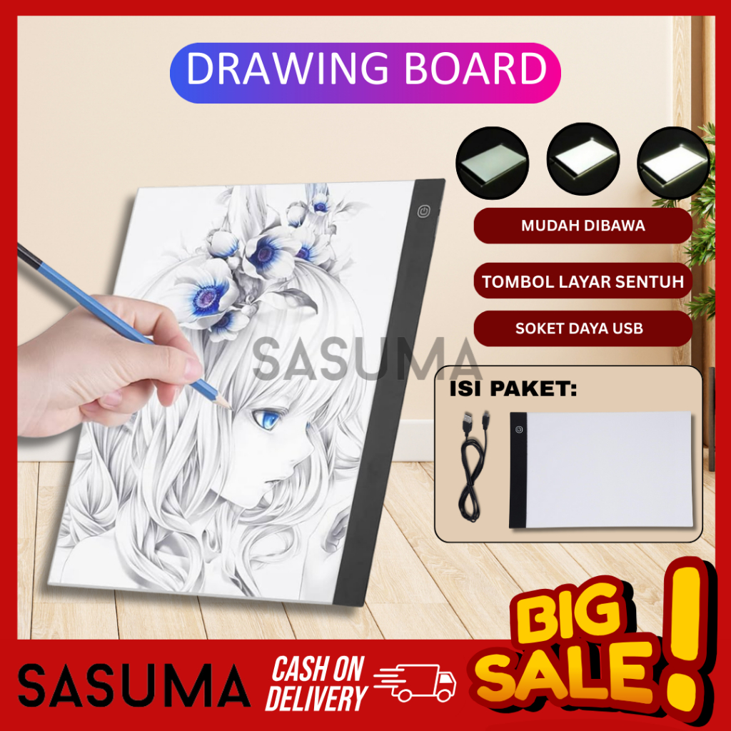 Jual SASUMA LED Tracing Board A4 A3 A5 Papan Jiplak Gambar Stensil Copy ...