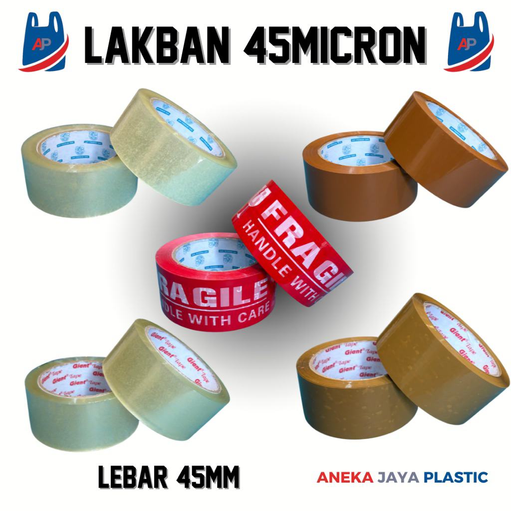 Jual Lakban Besar 100 yard x 45mm Premium OPP Tape / Fragile Lakban ...