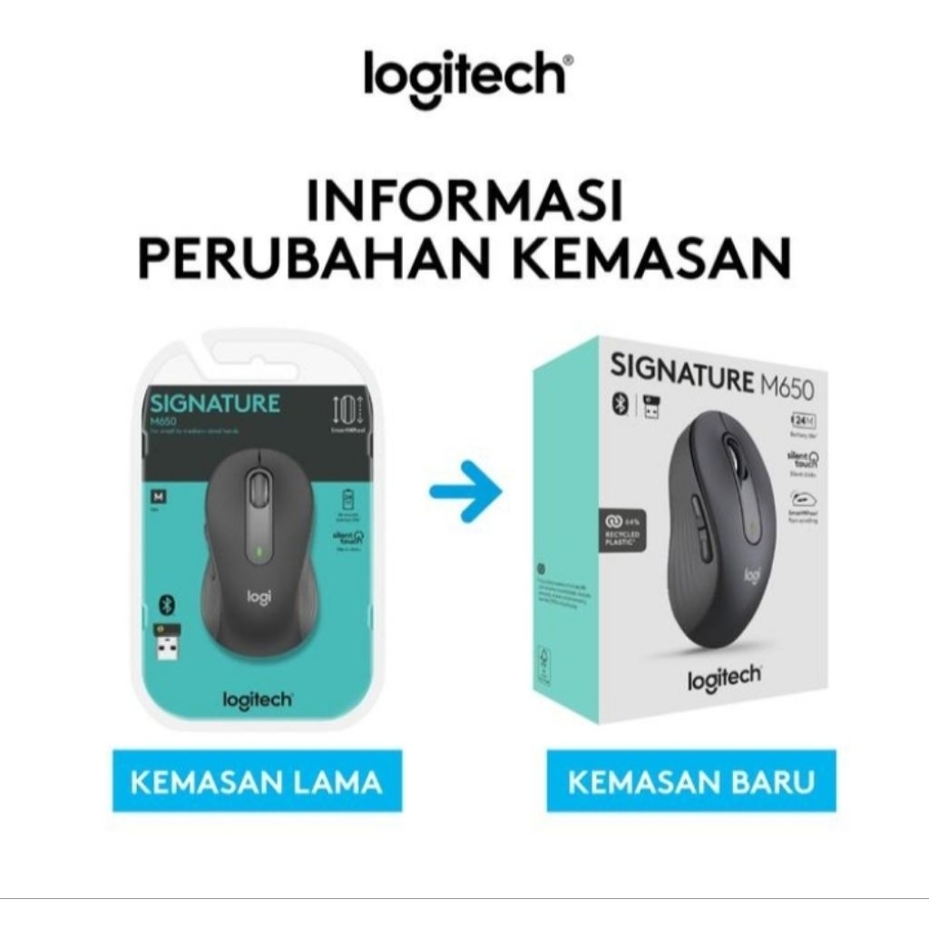 Jual Logitech Signature M650 mouse wireless bluetooth silent | Shopee ...