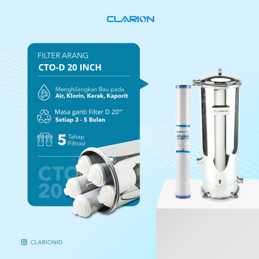 Jual CLARION Filter CTO-D 20" 5 Tahap Filtrasi (Housing 5 Stages ...