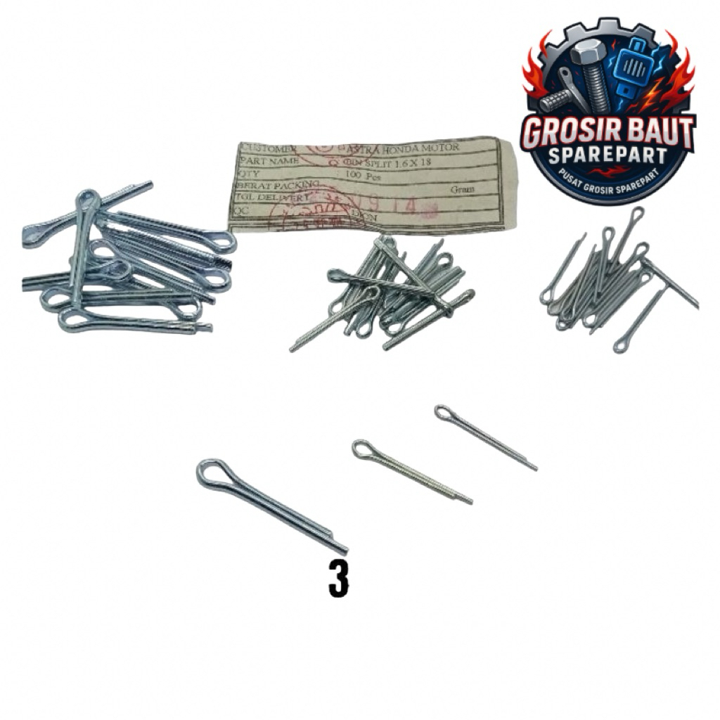 Jual BB 10pcs PEN BESI PENAHAN BAUT MUR SPLIT PEN STEP KLIP SPIT PEN ...