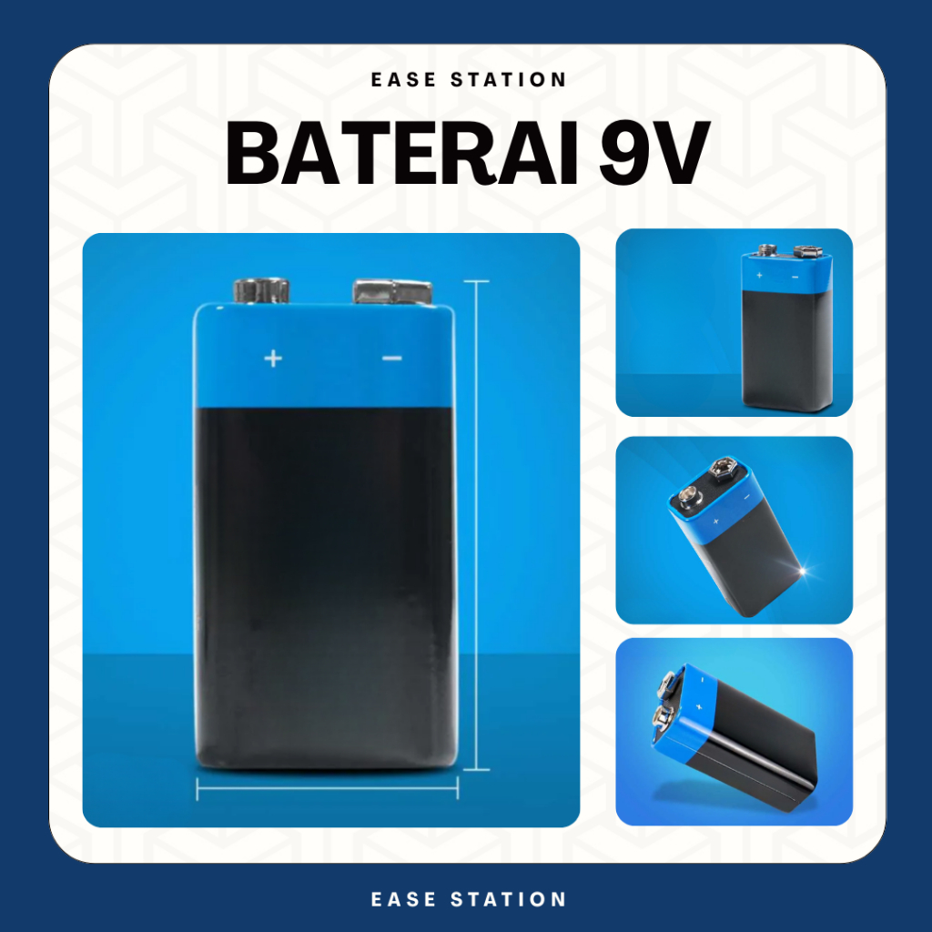 Jual SQUARE BATTERY 9V BATERAI MICROPHONE BATU BATRAI 9 VOLT BATRAI ...