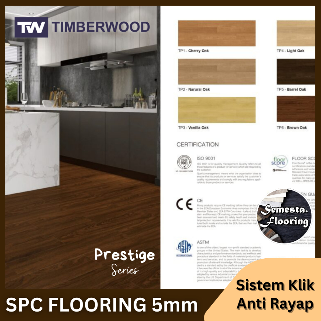 Jual SPC FLOORING 5mm TIMBERWOOD PRESTIGE | LANTAI SPC MOTIF KAYU Harga ...
