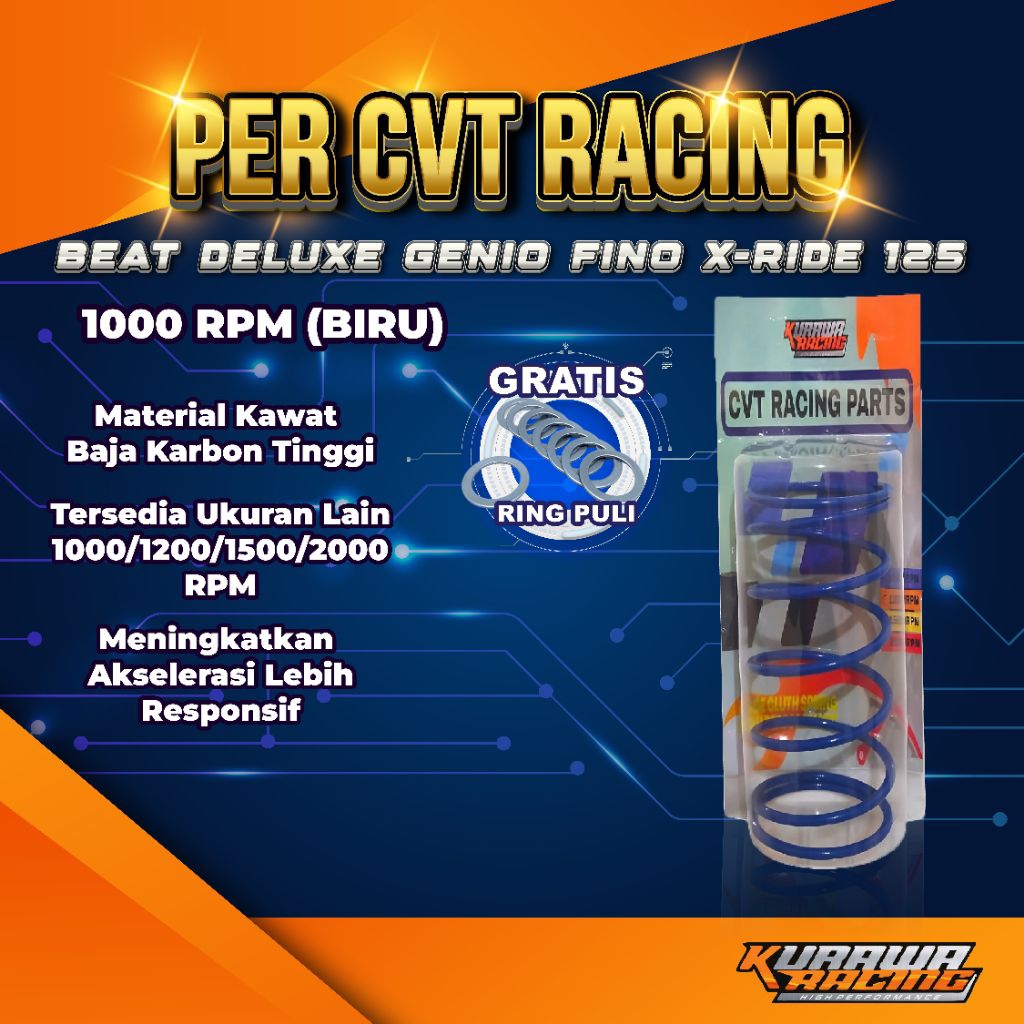 Jual PER CVT 1000RPM BEAT DELUXE GENIO VARIO MIO M3 FINO XRIDE 125 ...
