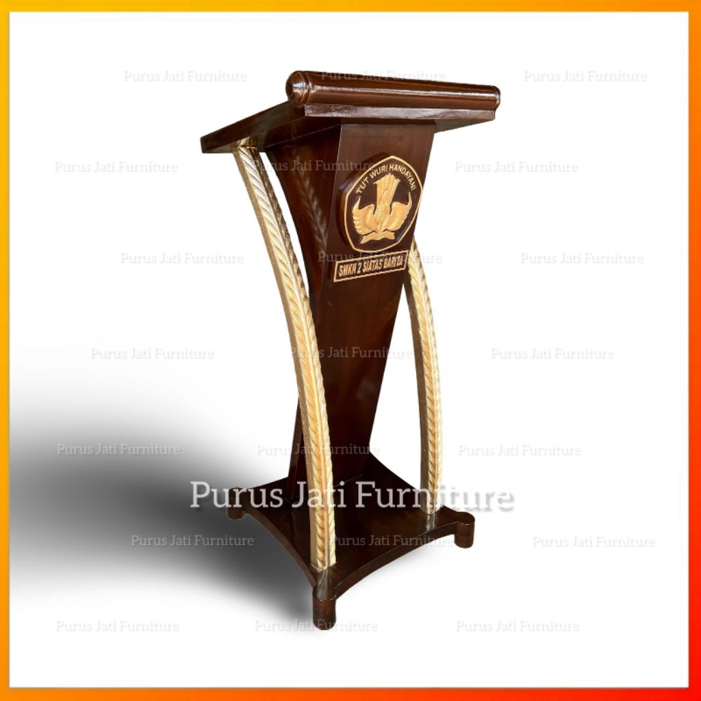 Jual Meja Podium Pidato Model Mimbar Minimalis Lengkung Kekinian Bahan ...