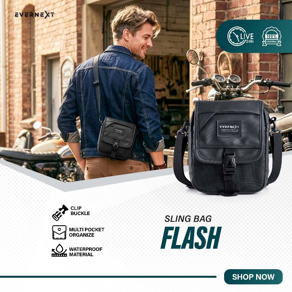 Jual Evernext - Tas Selempang Pria Anti Air Sling Bag Flash Pria ...