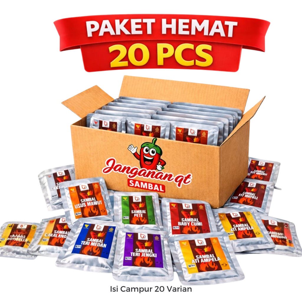 Jual Janganan QT Sambal Sachet Isi 20 pcs – Sambal Praktis Pedas Nampol ...