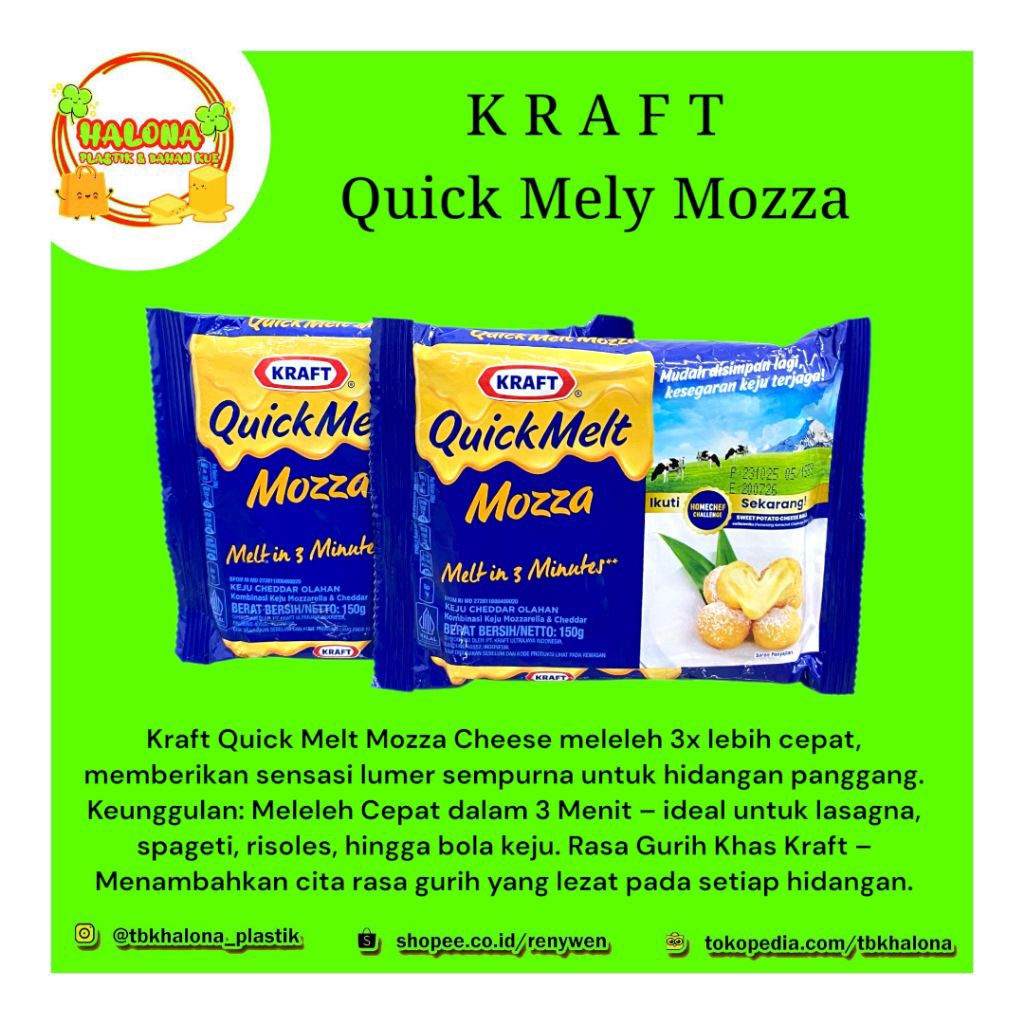 Jual Kraft Quick melt mozza kemasan 150gr | Shopee Indonesia