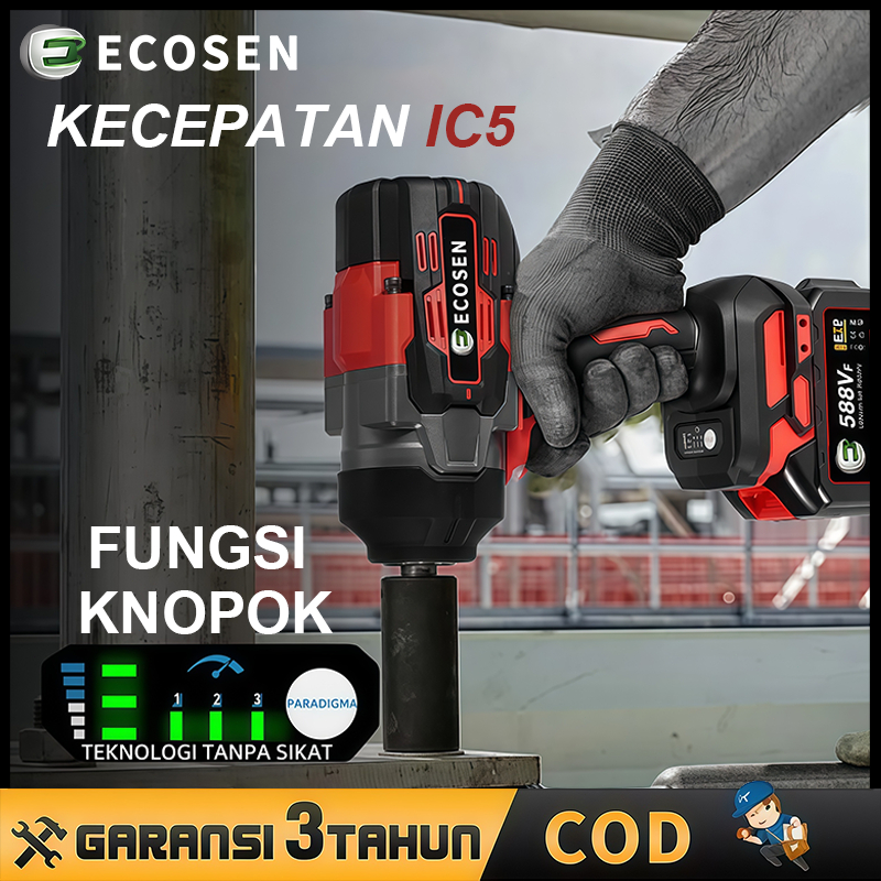 Jual ECOSEN Impact wrench Cordless 399V 680NM Brushless bor impact ...