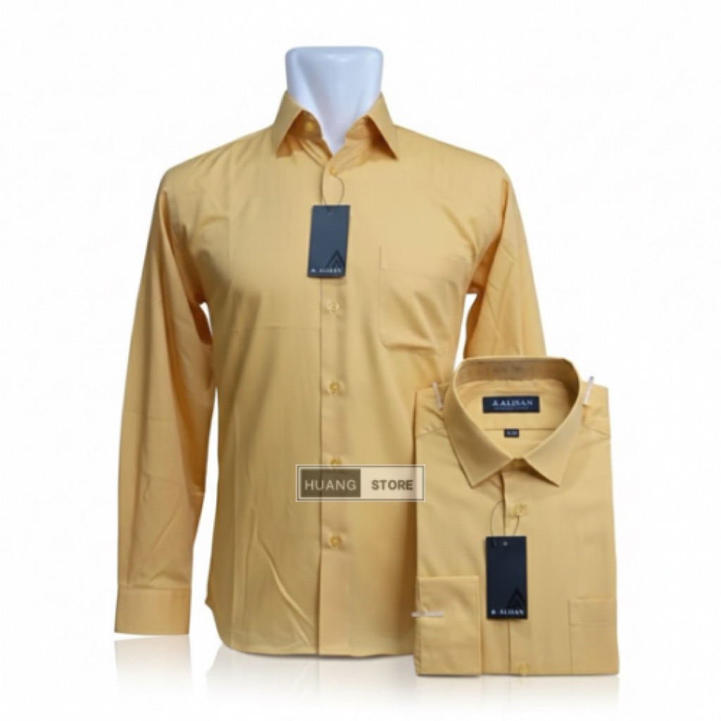 Jual [ALISAN] Kemeja Lengan Panjang Warna Kuning | OFFICIAL ALISAN ...