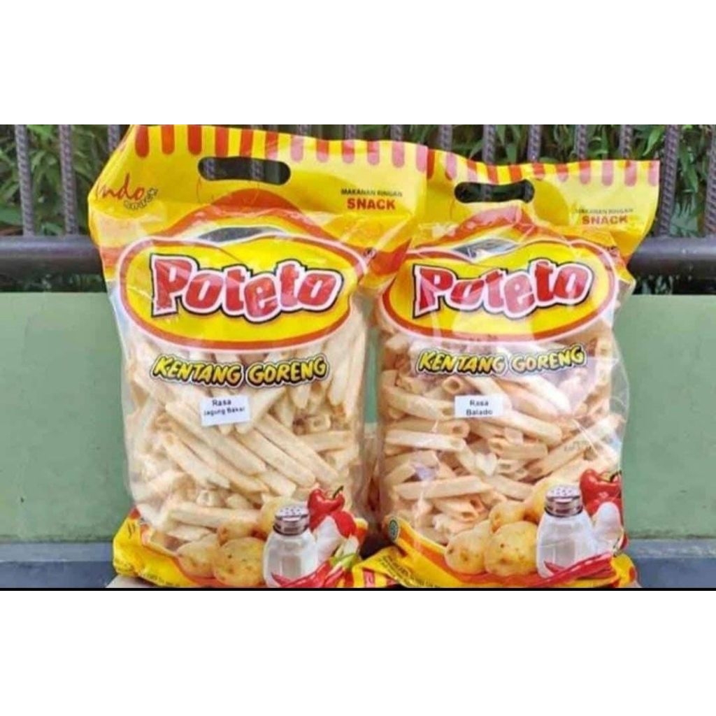 Jual Poteto Snack kentang stick 200gr makanan ringan model blombong ...
