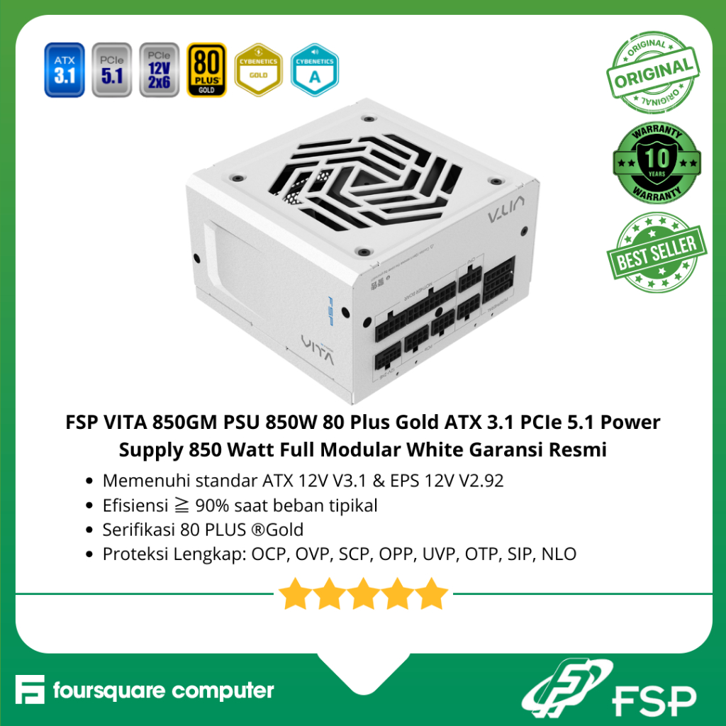 Jual FSP VITA 850GM PSU 850W 80 Plus Gold ATX 3.1 PCIe 5.1 Power Supply ...