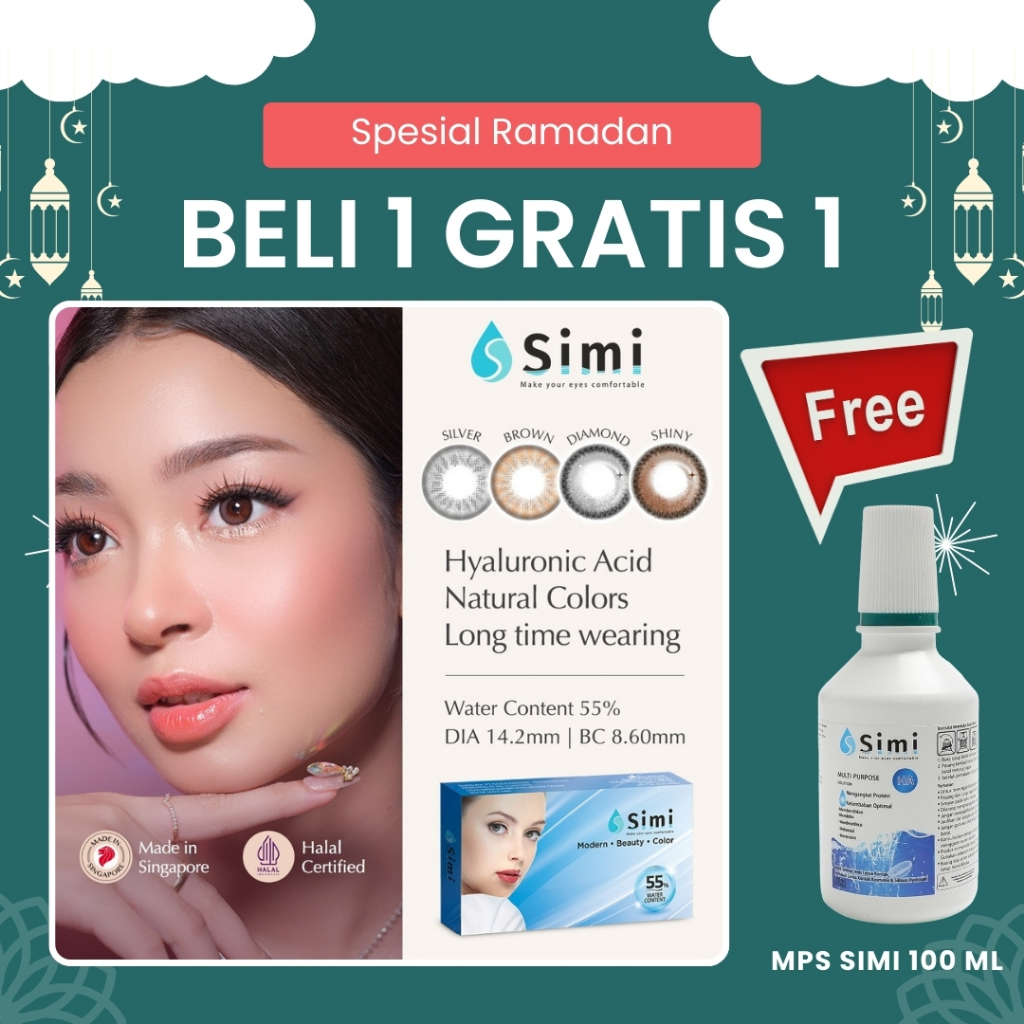 Jual Beli 1 Simi Color Softlens Warna Natural Dia.14.20mm Free 1 Botol ...