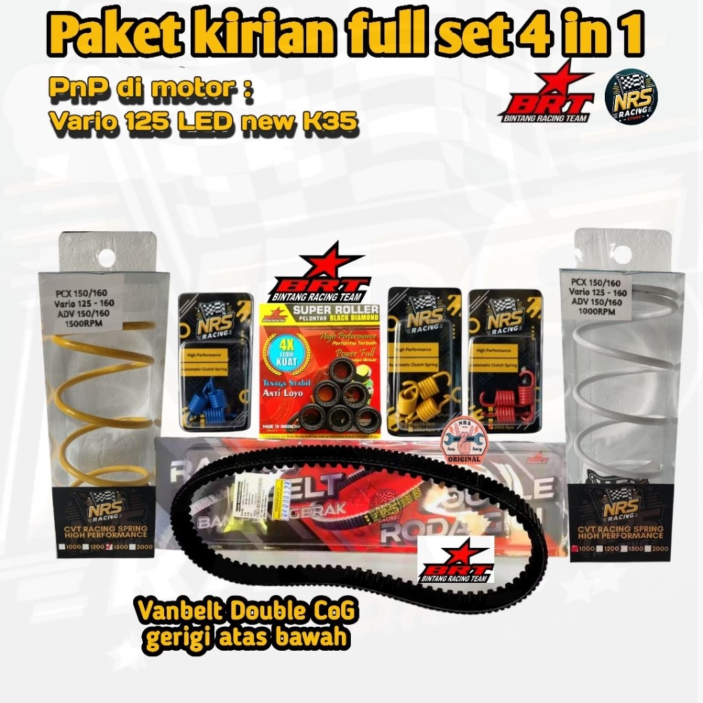Jual Paket kirian Vbelt BRT Roller BRT per cvt per sentri Vario 125 Led ...