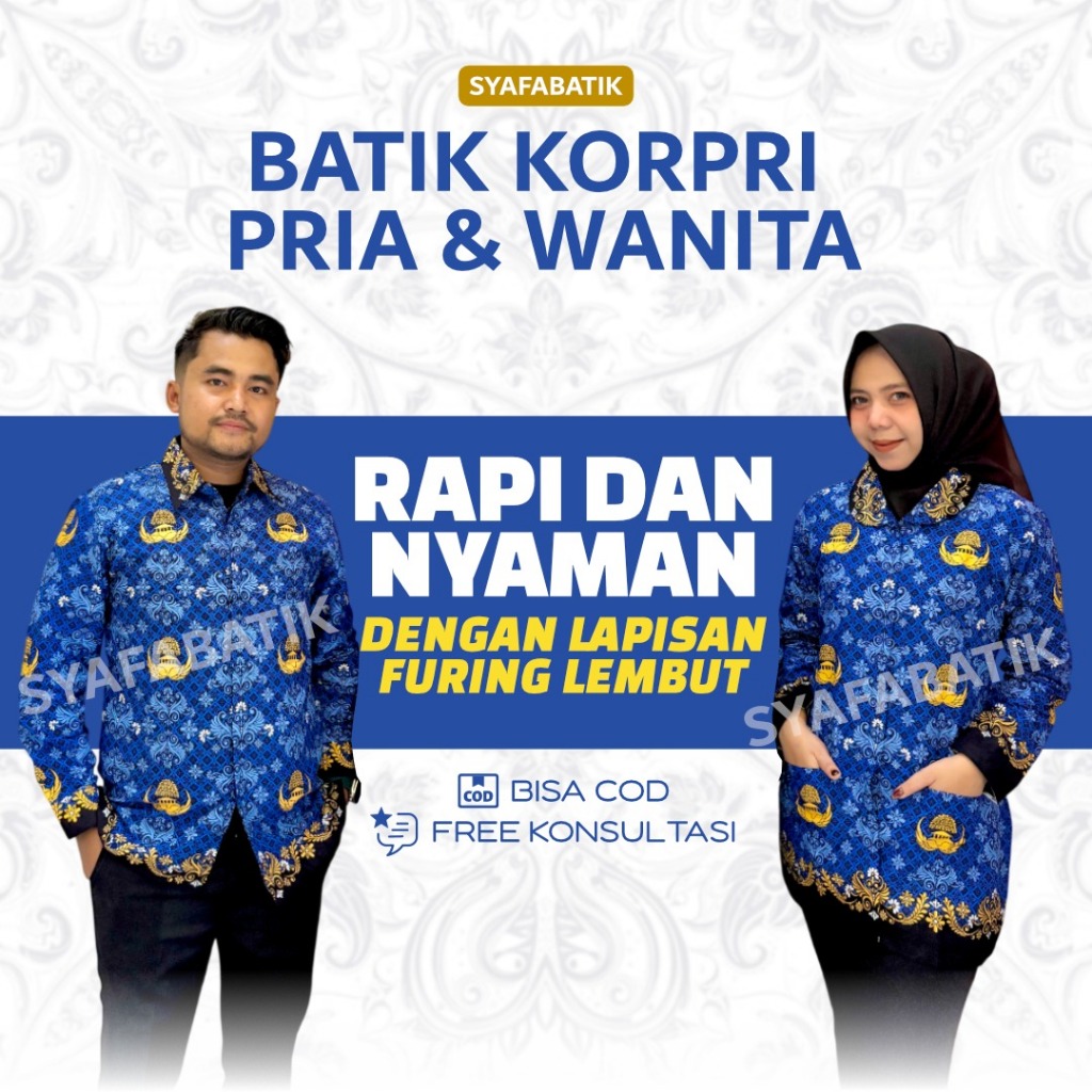 Jual Baju KORPRI Pria Wanita Katun C40s Premium Adem Jahitan Rapi ...