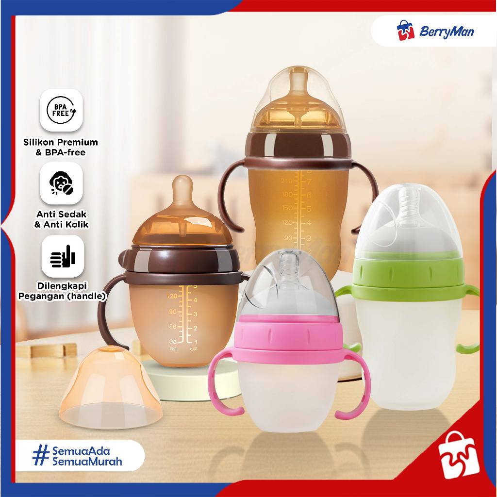 Jual Dot Botol Susu Bayi Silikon 150 & 250 ML Anti Sedak BPA Free Milk ...