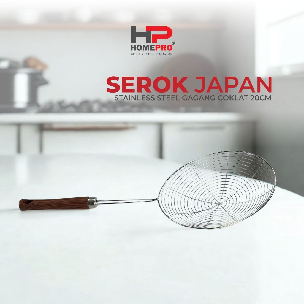 Jual HomePro - Serok Japan Stainless Steel Gagang Kayu Cokelat 20 Cm ...