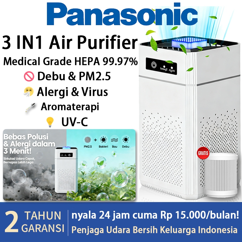Jual Panasonic Air Purifier dengan HEPA Filter, Anti Bakteri, Anti ...