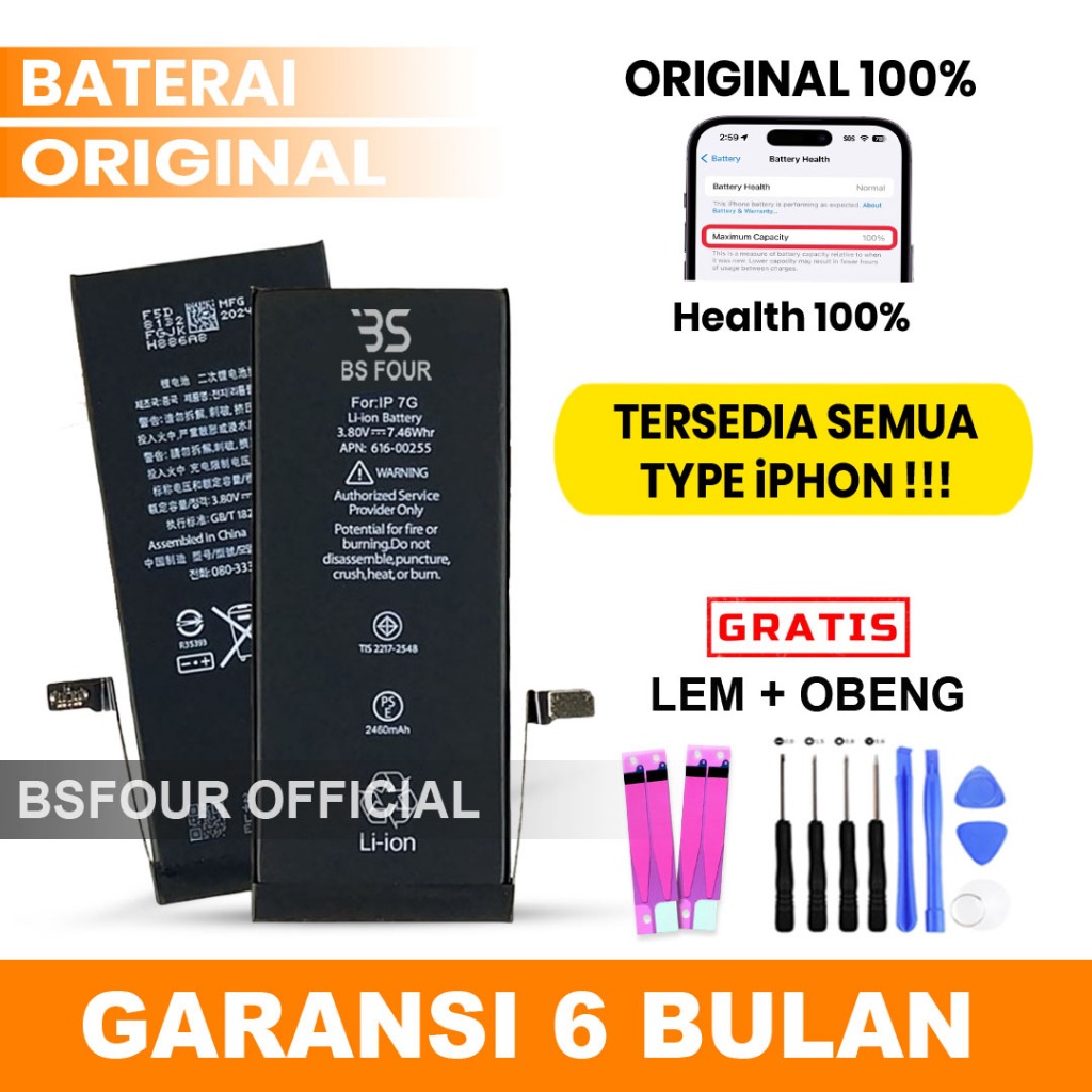 Jual Baterai Batre iP 6 6G 6S 6P 6PLUS 6S+ 6SPLUS 7 7G 7+ 7PLUS 8G ...