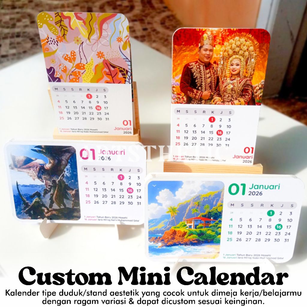Jual Custom Mini Kalender 2026 | Kalender duduk 2026 | Mini kalender ...