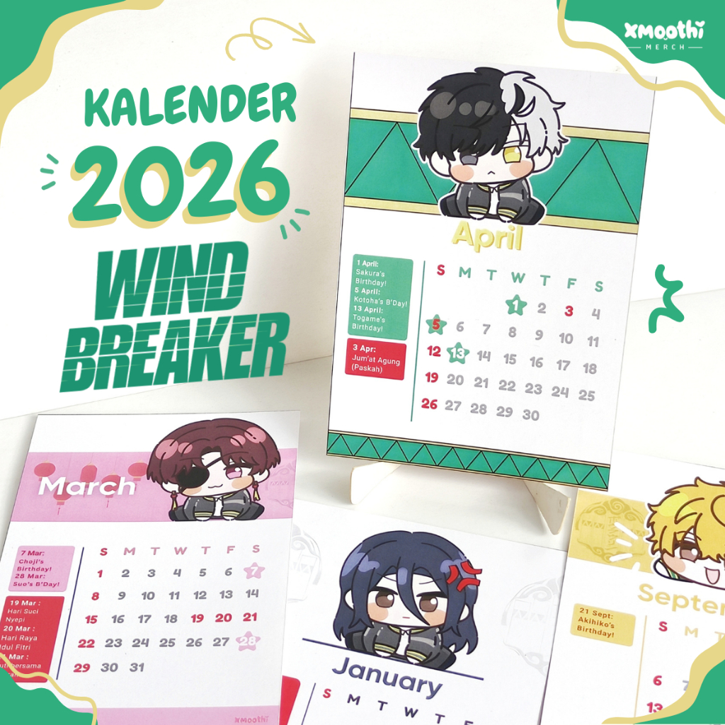 Jual KALENDER WINDBREAKER 2026 - ANIME WIND BREAKER MINI DESK CALENDAR ...