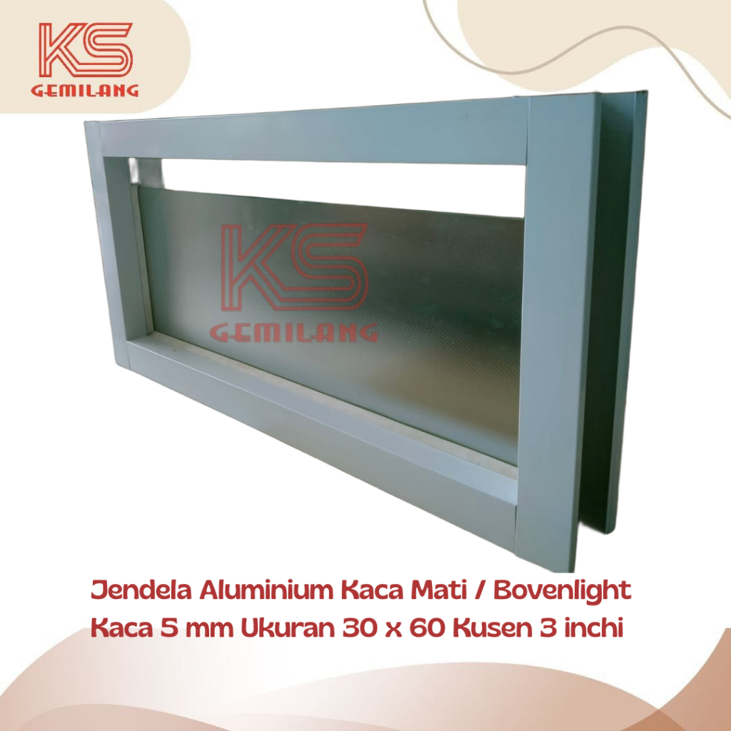 Jual Jendela Aluminium Kaca Mati atau Bovenlight Kaca 5 mm Ukuran 30 x ...