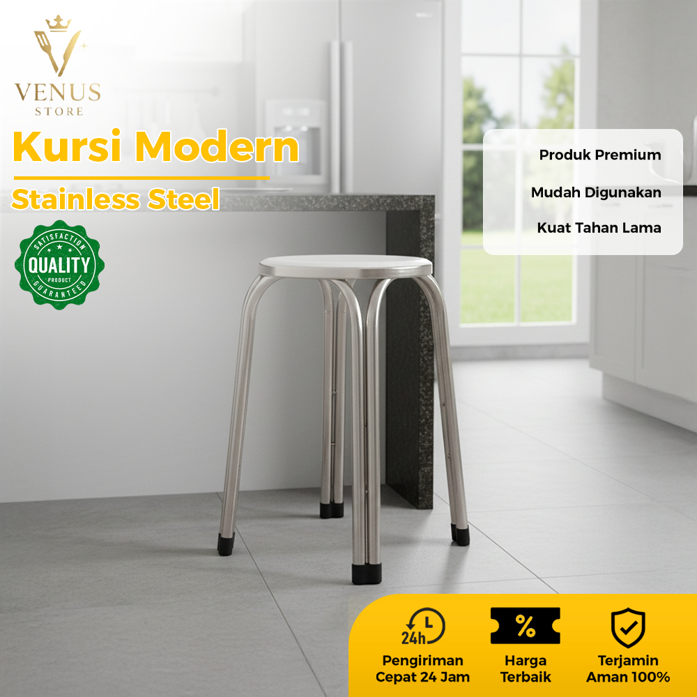 Jual Kursi Besi Stainless steel BANGKU BULAT STAINLESS STEEL TEMPAT ...
