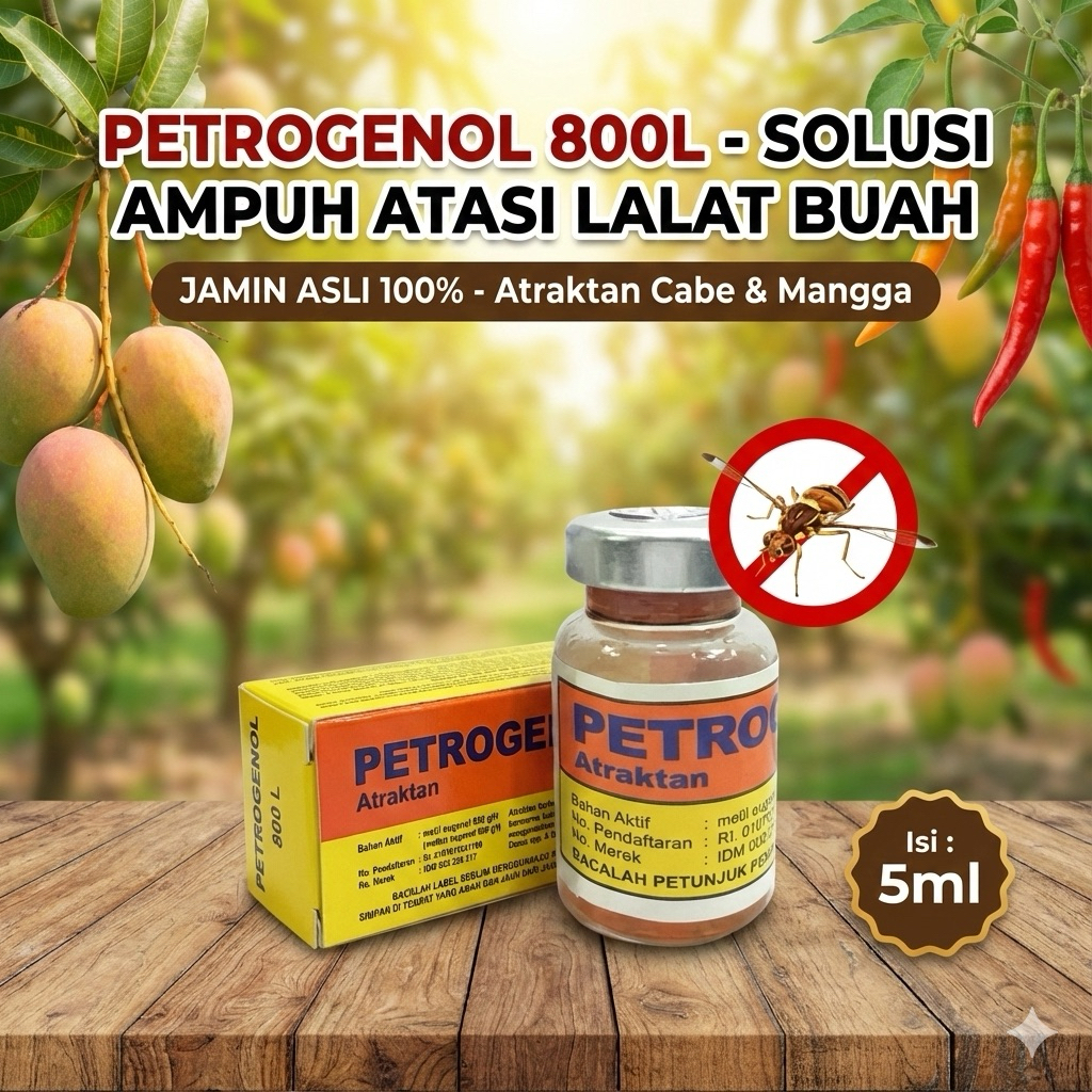 Jual PETROGENOL 800 L 5ml Atraktan Obat Perangkap Lalat Buah Jantan ...