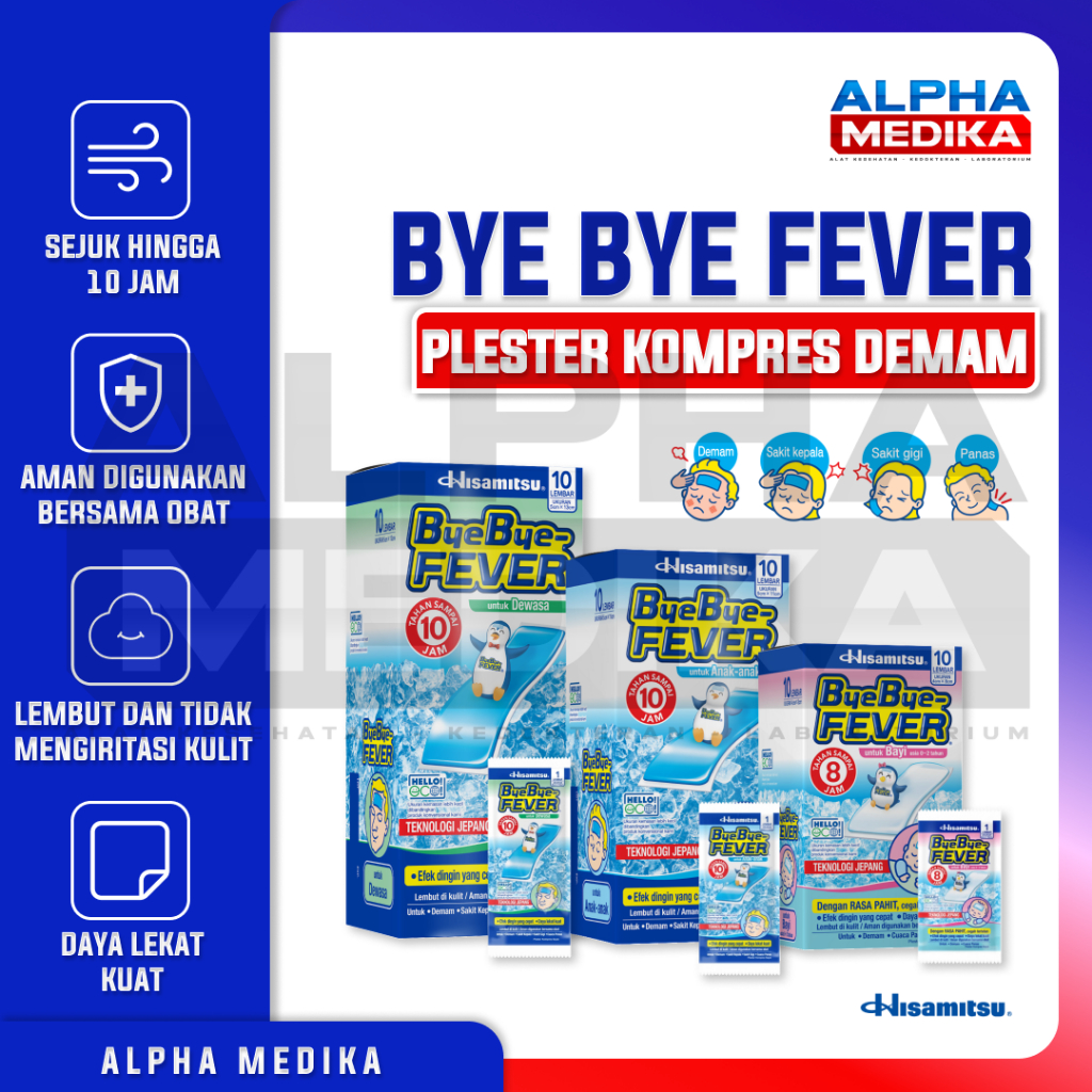 Jual HISAMITSU - BYE BYE FEVER / Kompres Dahi / Penurun Panas | Shopee ...