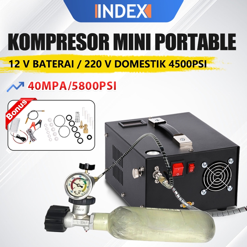 Jual INDEX Portable Electric Air Compressor 12V 4500PSI 40MPa - Mini ...