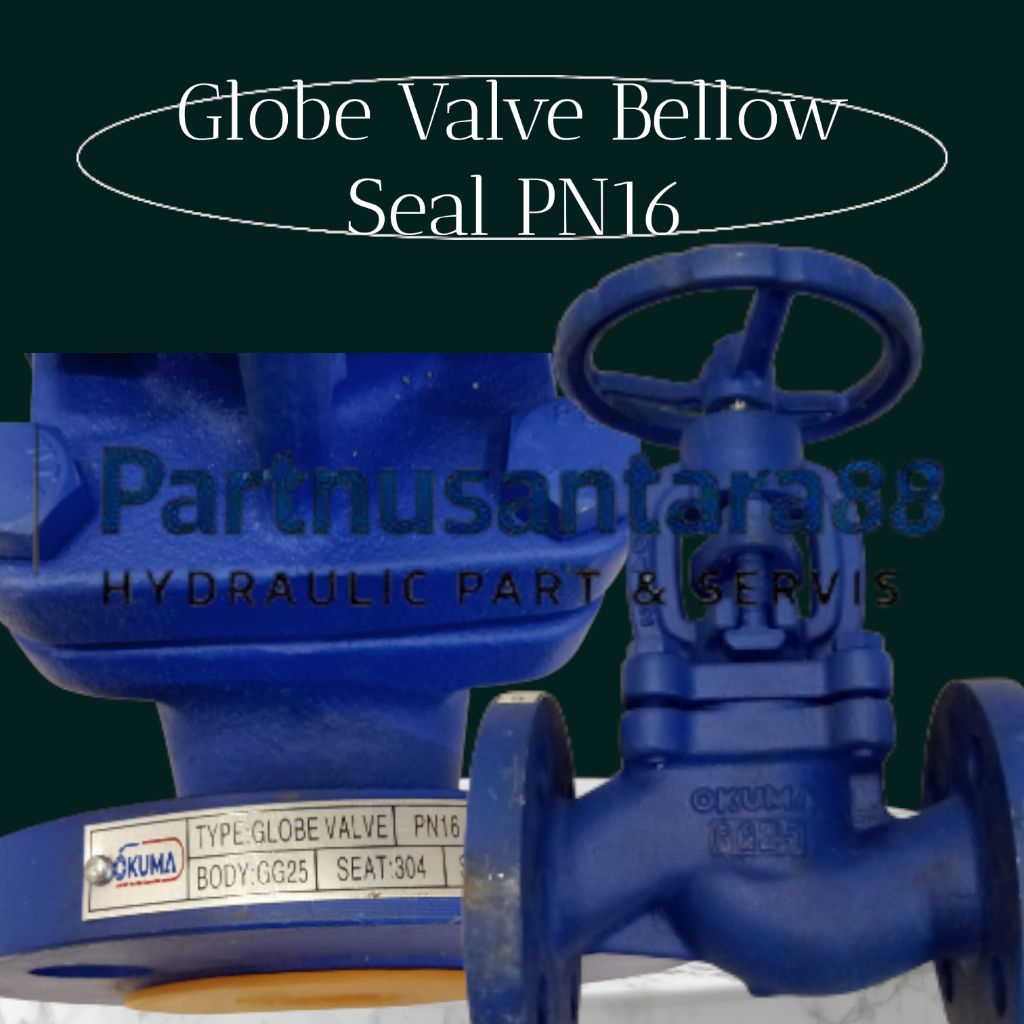 Jual Globe valve PN16 bellow seal 6" inch DN150 Flange cast iron/CI ...