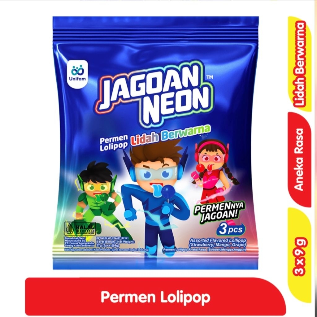 Jual HARGA PROMO: Jagoan Neon Permen Lolipop Aneka Rasa 3 x 9 gram ...