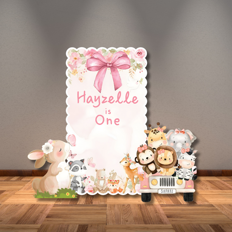 Jual PAKET DEKORASI TEMA PINK ZOO SAFARI BACKDROP / STANDING KARAKTER ...
