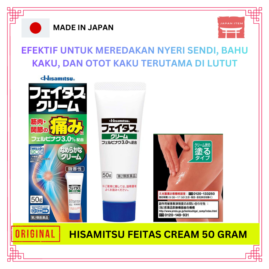 Jual HISAMITSU Feitas Cream Pain Reliever 50gr cream buat nyeri sendi ...