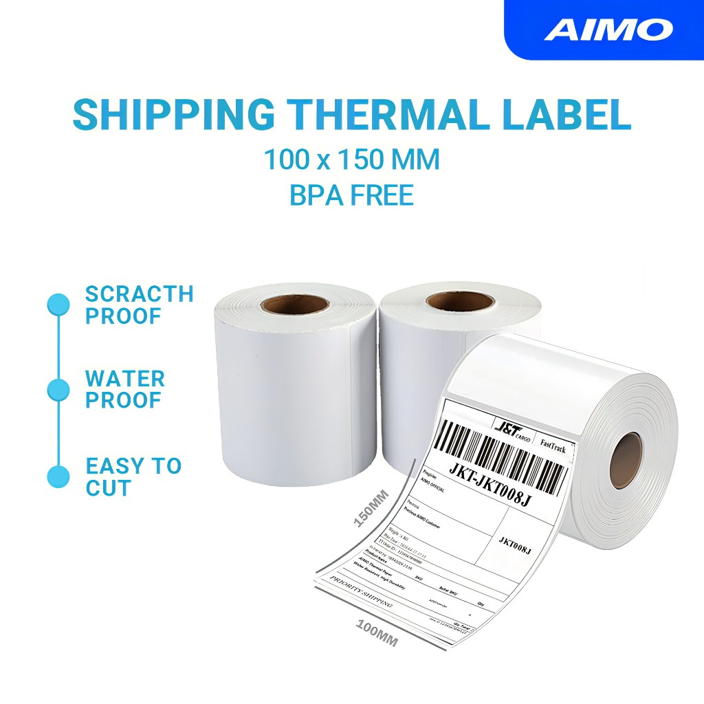 Jual AIMO Thermal Paper 100 x 150mm A6 - 500 pcs - BPA Free Sticker ...