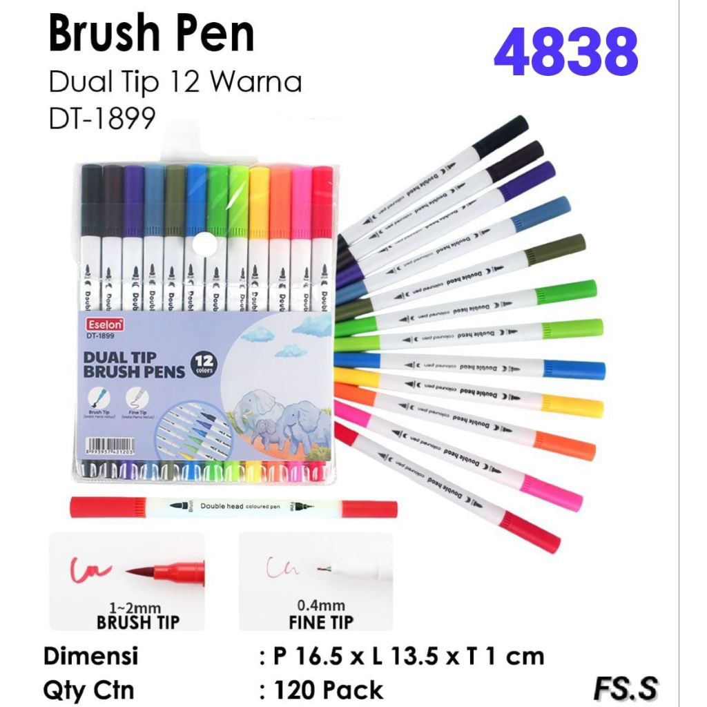 Jual Brush pen/Dual tip 12 warna dan 24 warna | Shopee Indonesia