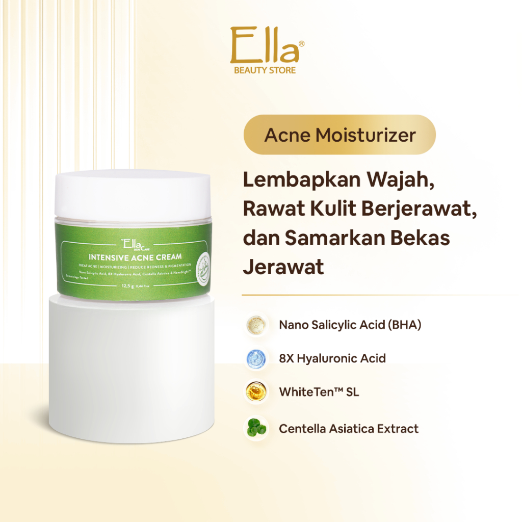 Jual Ella Skincare Intensive Acne Cream Moisturizer with Nano Salicylic ...