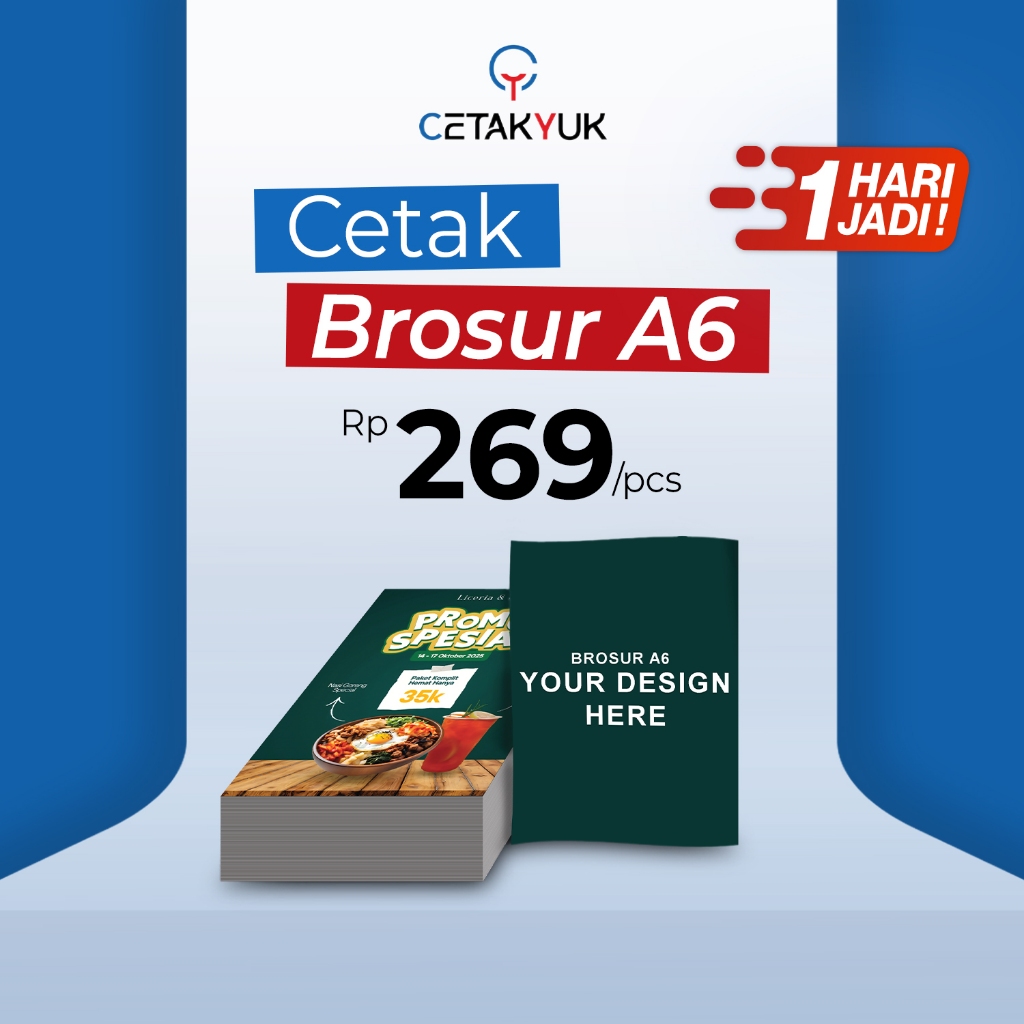 Jual Cetak Brosur A6 SEHARI KELAR / Print Brosur A6 / Flyer A6 / Custom ...