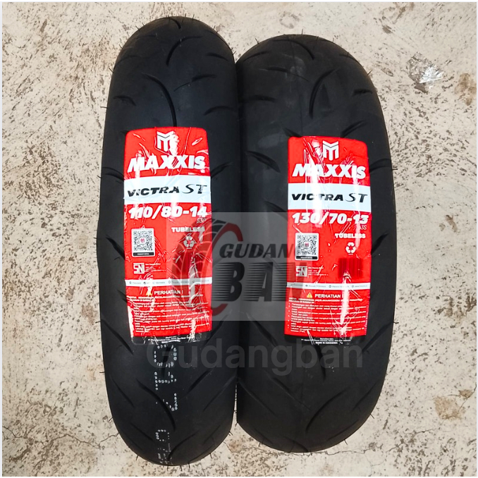 Jual ( PAKET 2 BAN - R14 & R13 ) VICTRA 110 80 14 dan 130 70 13 MAXXIS ...
