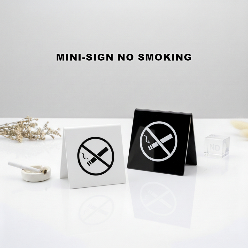 Jual Mini Sign Meja No Smoking Area Tanda Larangan Dilarang Merokok UV ...