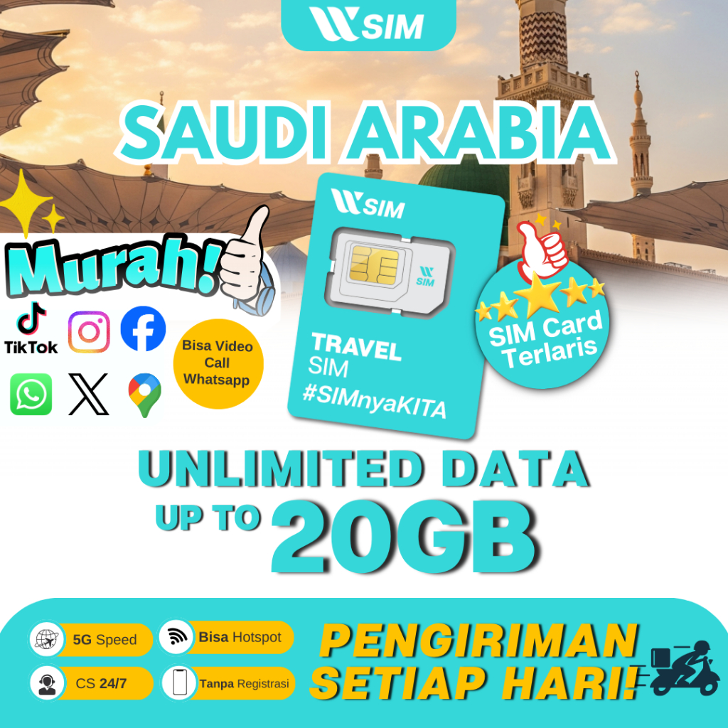 Jual SIM Card Saudi Arabia Unlimited | Internet Arab Saudi 4G/5G | SIM ...
