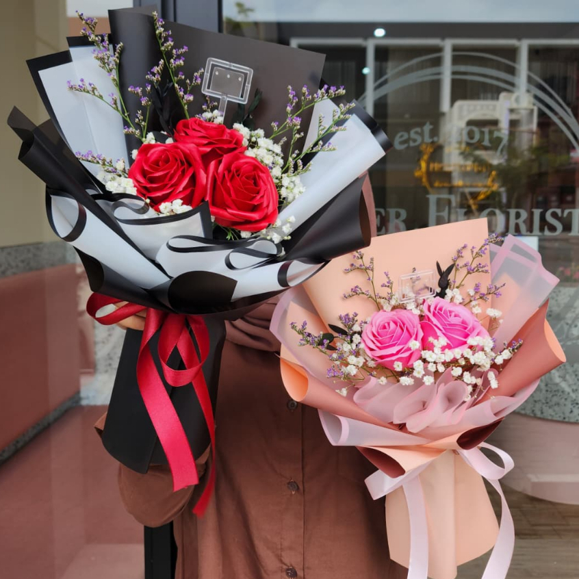 Jual Her.GS [PREMIUM ROSE] Medium Soap and Dried Flowers Bouquet ...