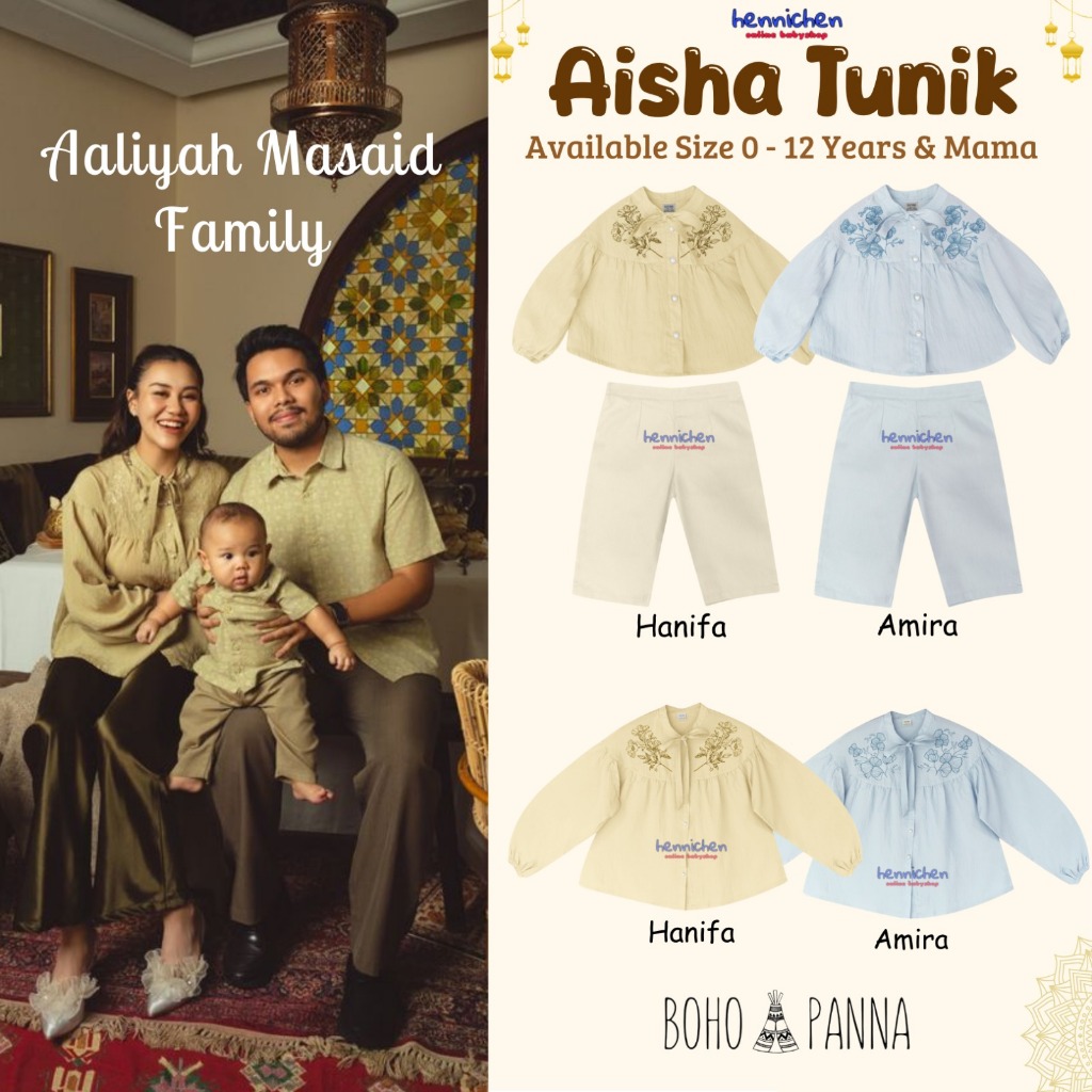Jual Bohopanna lebaran 0 Bulan - 12 Tahun & Mama Size Aisha Tunik Set ...