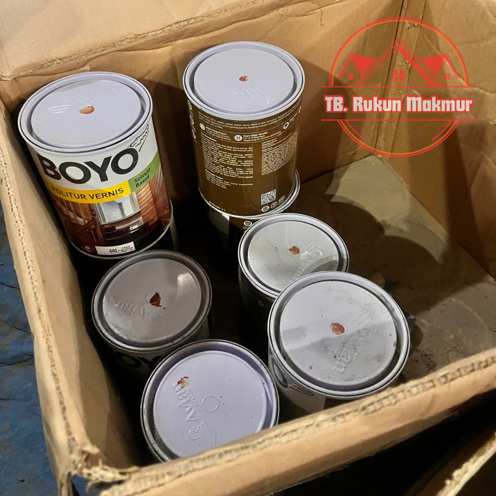 Jual BOYO Politur Vernis Kayu Cat Plitur Warna 1 Liter | Shopee Indonesia